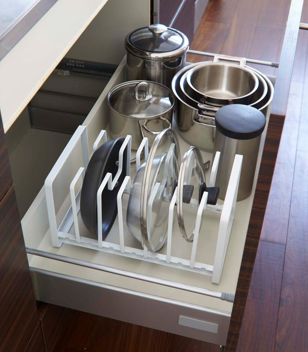 Adjustable Pot Lid and Frying Pan Organizer - Steel – Archestratus ...