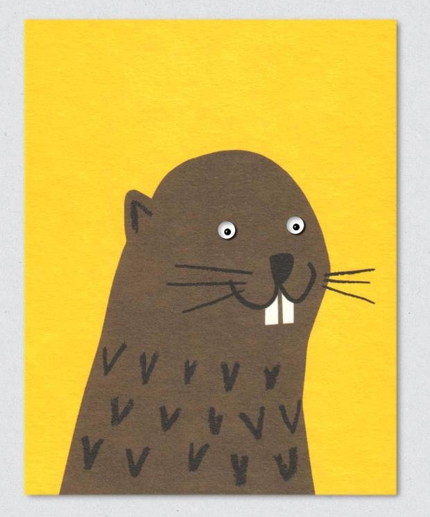 Beaver with Googly Eyes Card – Archestratus Books + Foods